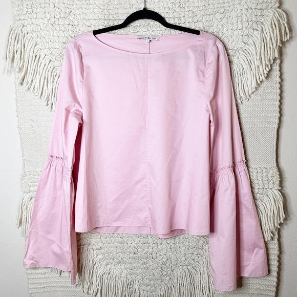 Tibi | Tops | Tibi Light Pink Poplin Cotton Long Bell Sleeve Top 8 ...